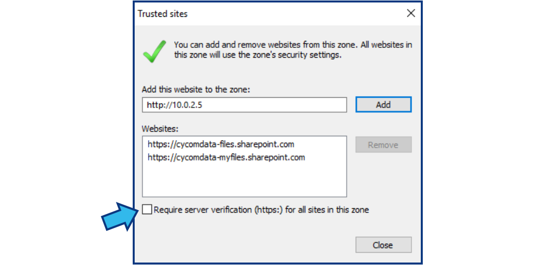 Add CLW to Trusted Sites – Cycom Help Center