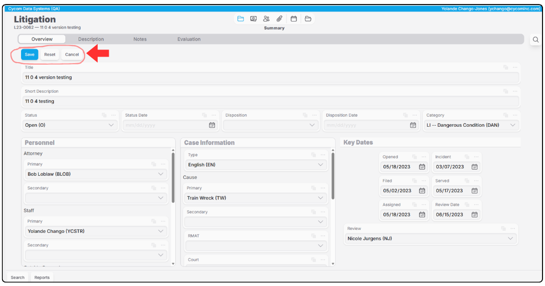 CLNG Matter Edit Button – Cycom Help Center